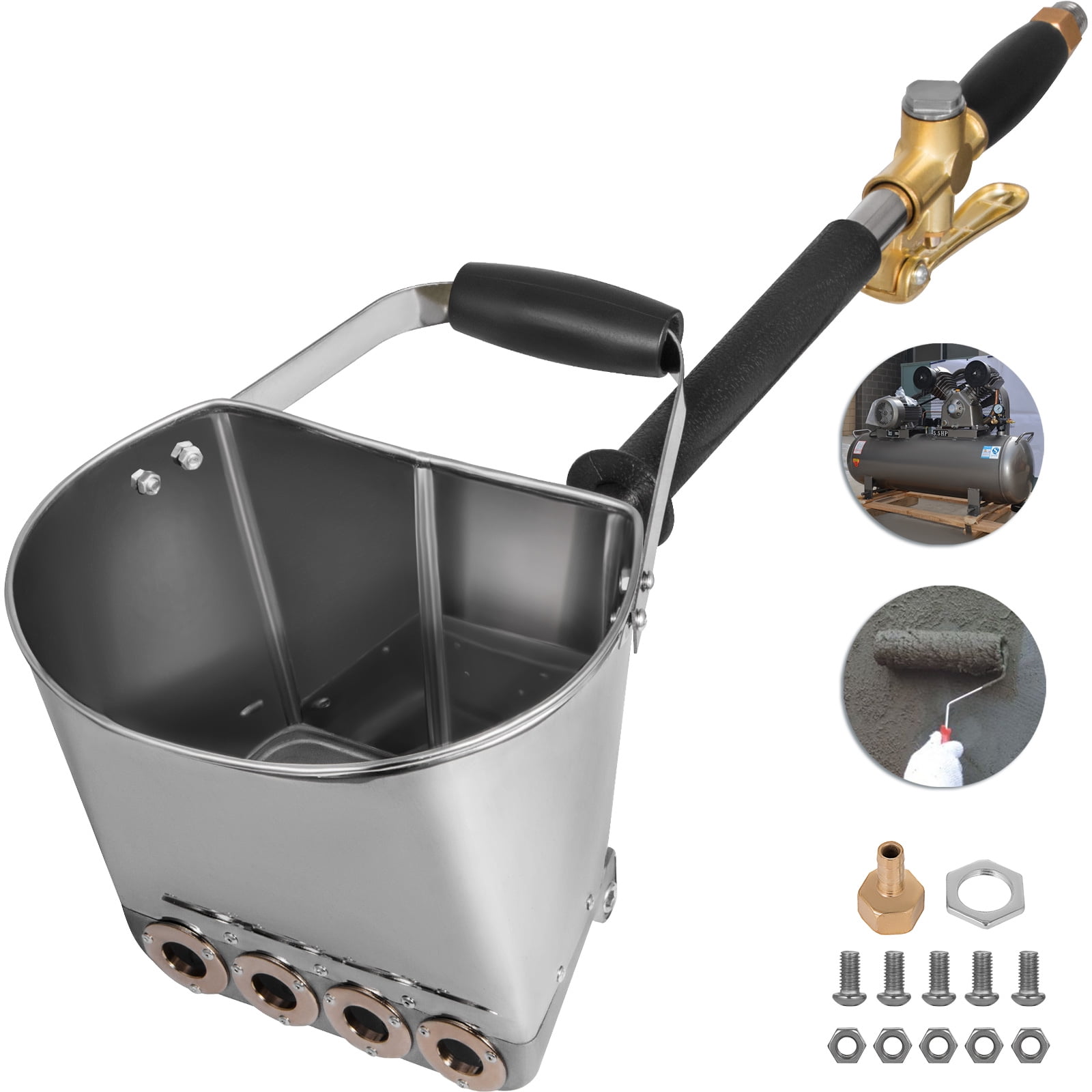 VEVOR 4-Jet Mortar & Cement Sprayer, 3HP Stucco Plaster Spray Gun ...