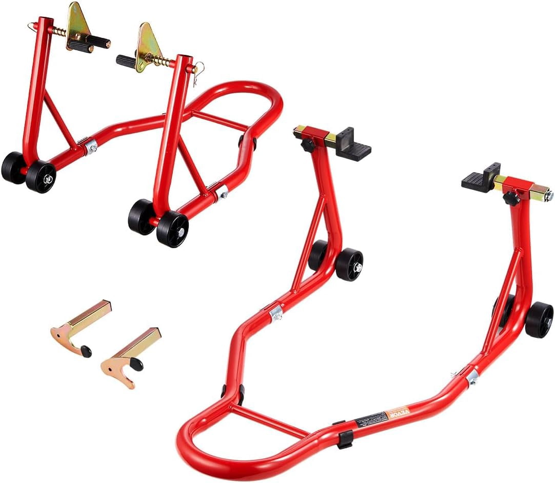VEVOR Motorcycle Stand Lift, 850lbs Capacity Front Rear Combo Stand ...