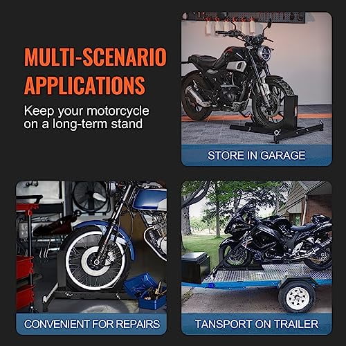 VEVOR Motorcycle Wheel Chock Upright, 1800 lbs Capacity, Heavy-Duty ...