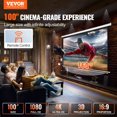 VEVOR Motorized Projector Screen 100 inch, 16:9 4K 1080 HD Automatic ...