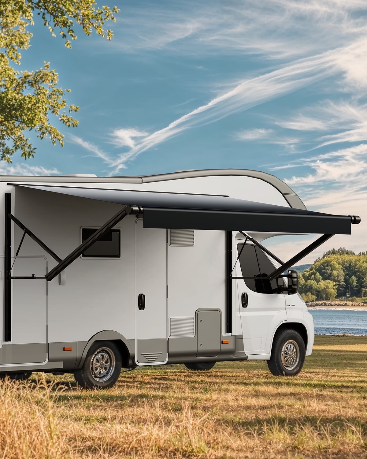 VEVOR Motorized RV Awning Complete Kit, 18' Retractable Awning with ...