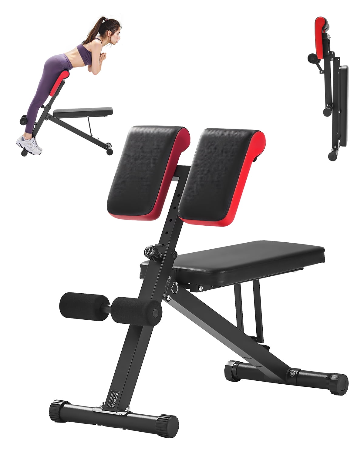 VEVOR Multi-Functional Weight Bench for Full Body Workout, Roman Chair ...