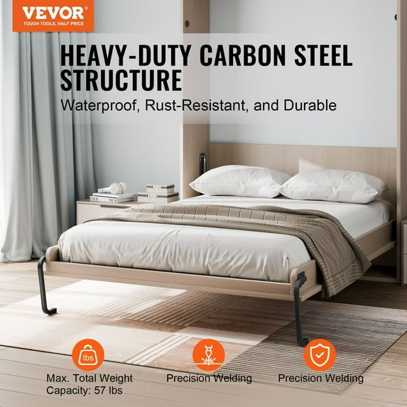 VEVOR Murphy Bed Kit Full Size Vertical Deluxe DIY Wall Bed Hardware ...