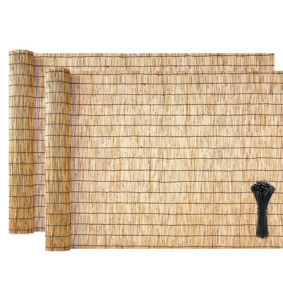 VEVOR Natural Reed Fencing, 4 ft x 16.4 ft, 2 Pack Decorative Natural ...