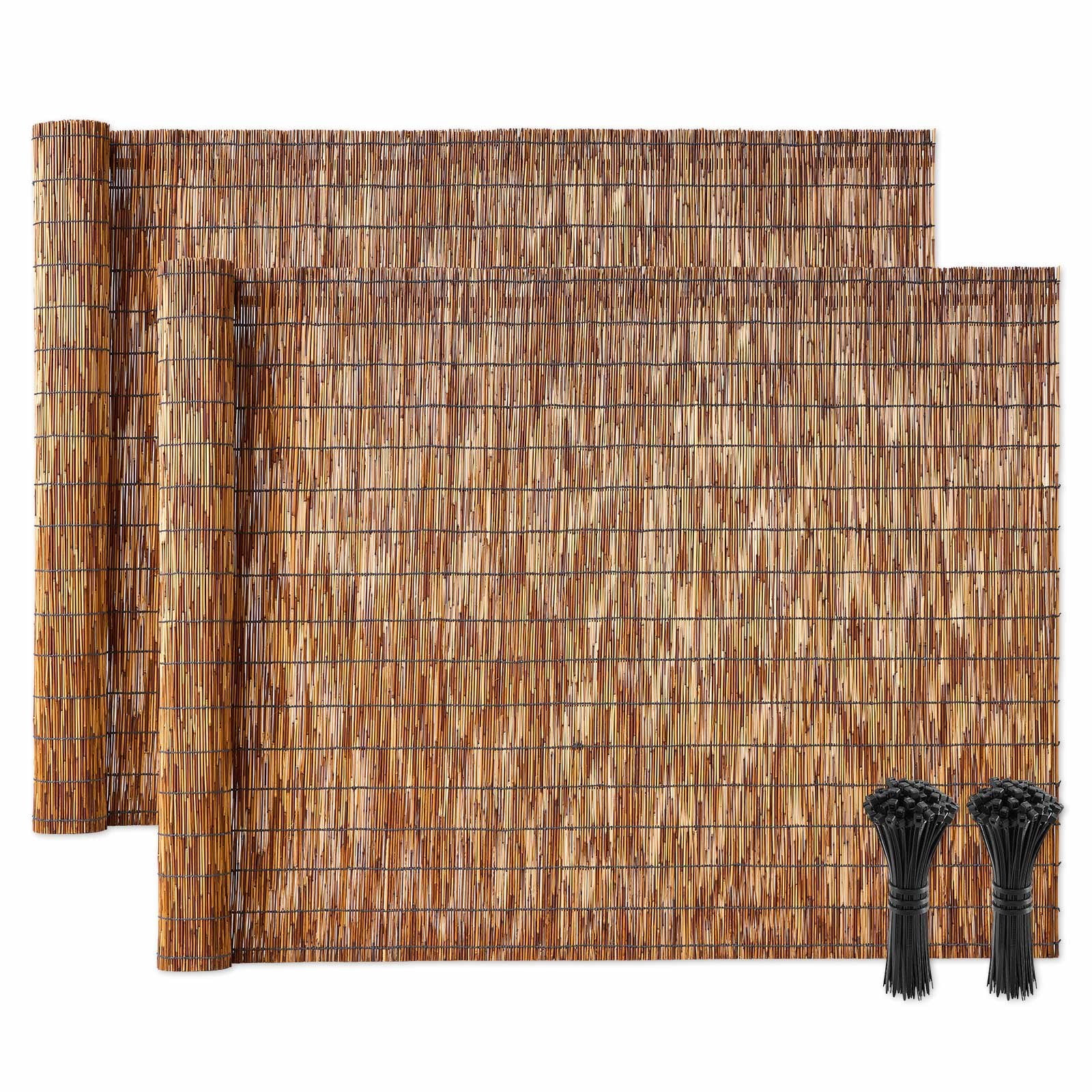 VEVOR Natural Reed Fencing, 4 ft x 16.4 ft, 2 Pack Decorative Natural ...