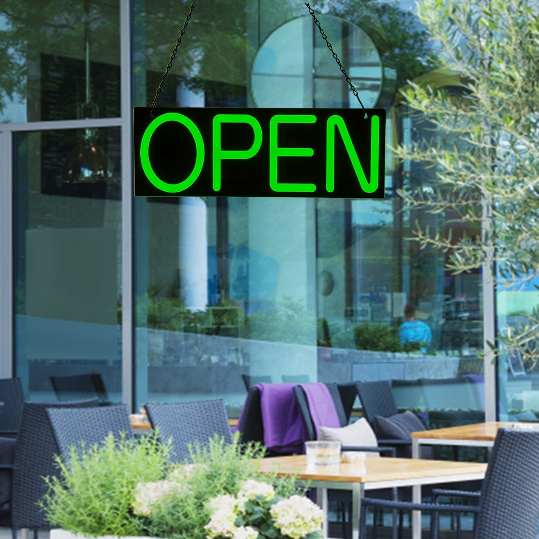 Free Shipping! VEVOR Neon Open Sign 20x7 Adjustable Brightness Green ...