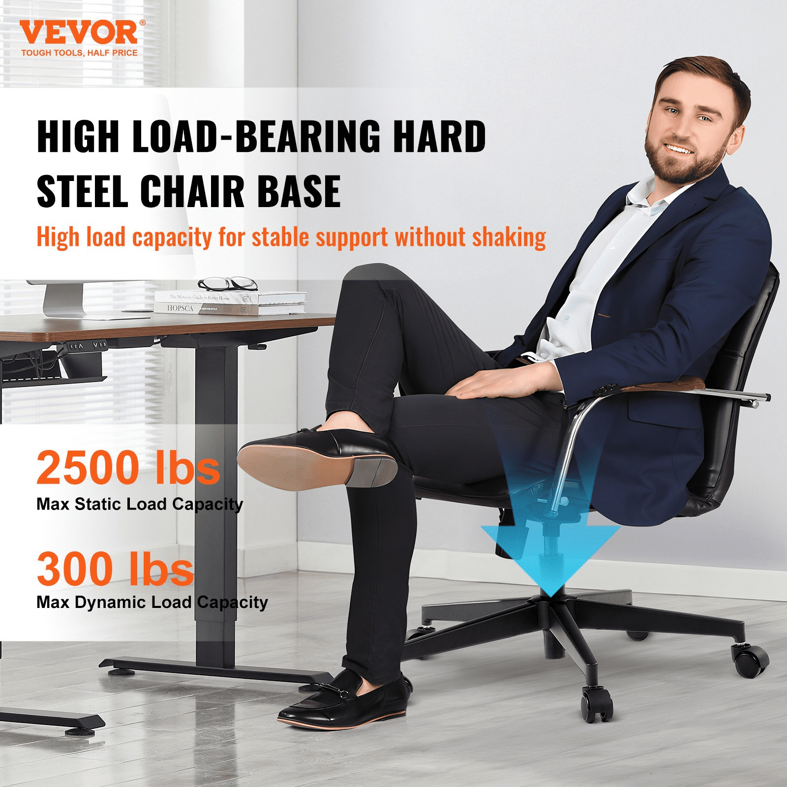 VEVOR Office Chair Base Replacement 28" Heavy Duty Metal Stool Base ...