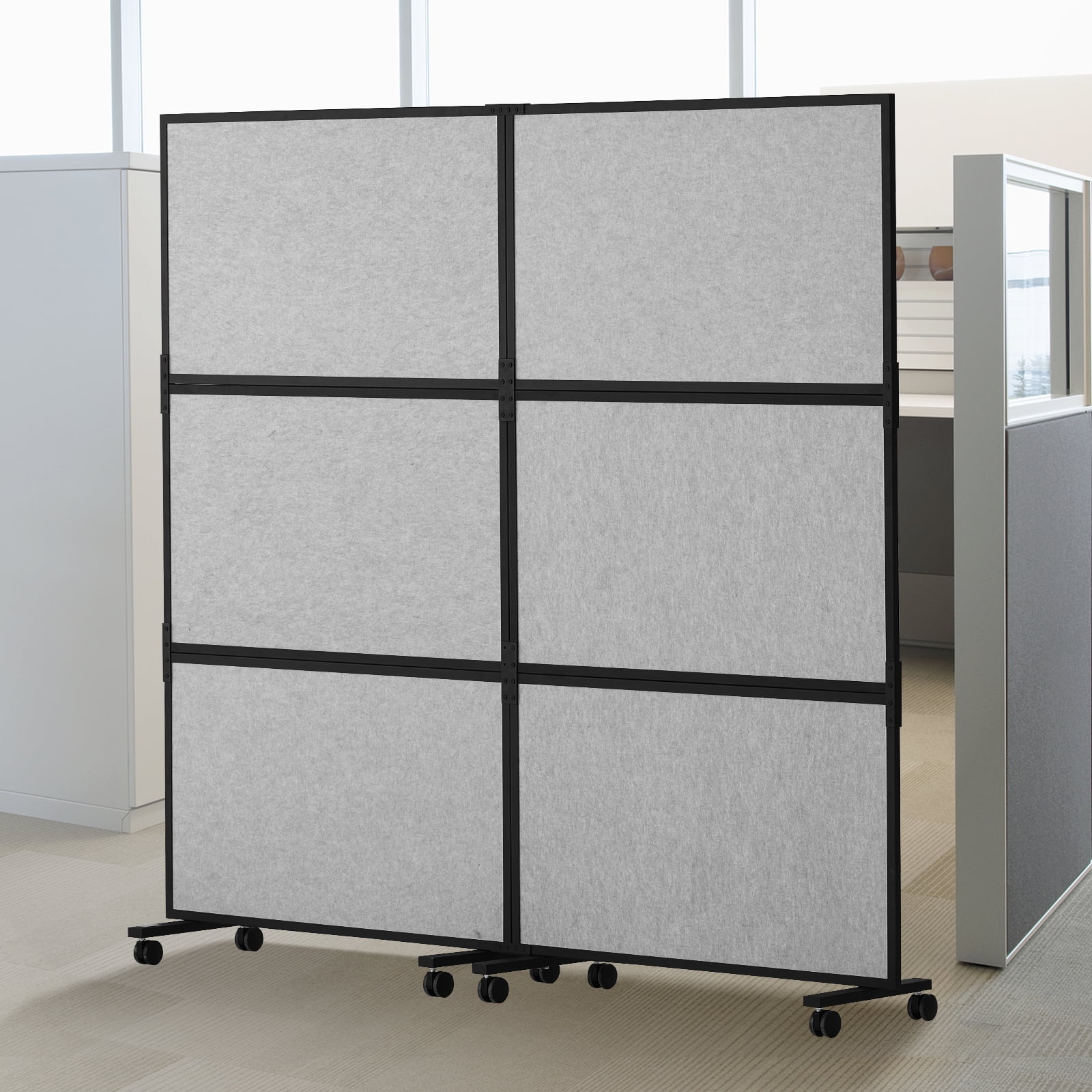 VEVOR Office Divider, 2 Panel Office Partition, Freestanding Office ...