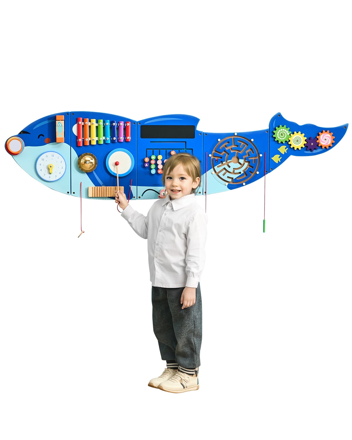 VEVOR Orca Activity Wall Busy Board Panels, 12 Activities, Montessori ...