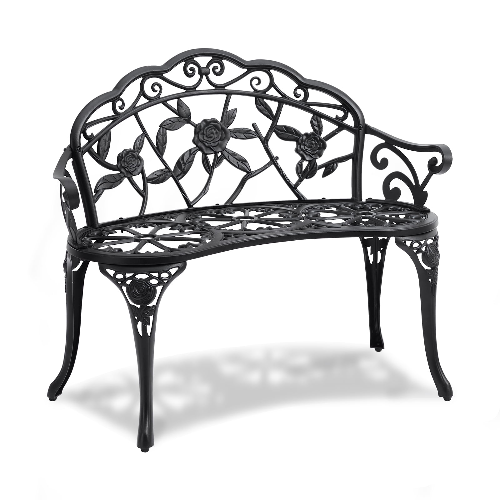 VEVOR Outdoor Bench, 38.8 inches Metal Garden Bench for Outdoors,480 ...