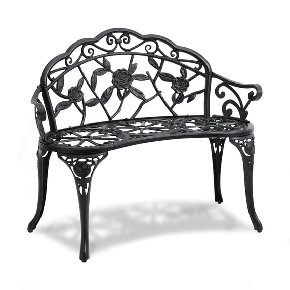 VEVOR Outdoor Bench, 38.8 inches Metal Garden Bench for Outdoors,480 ...