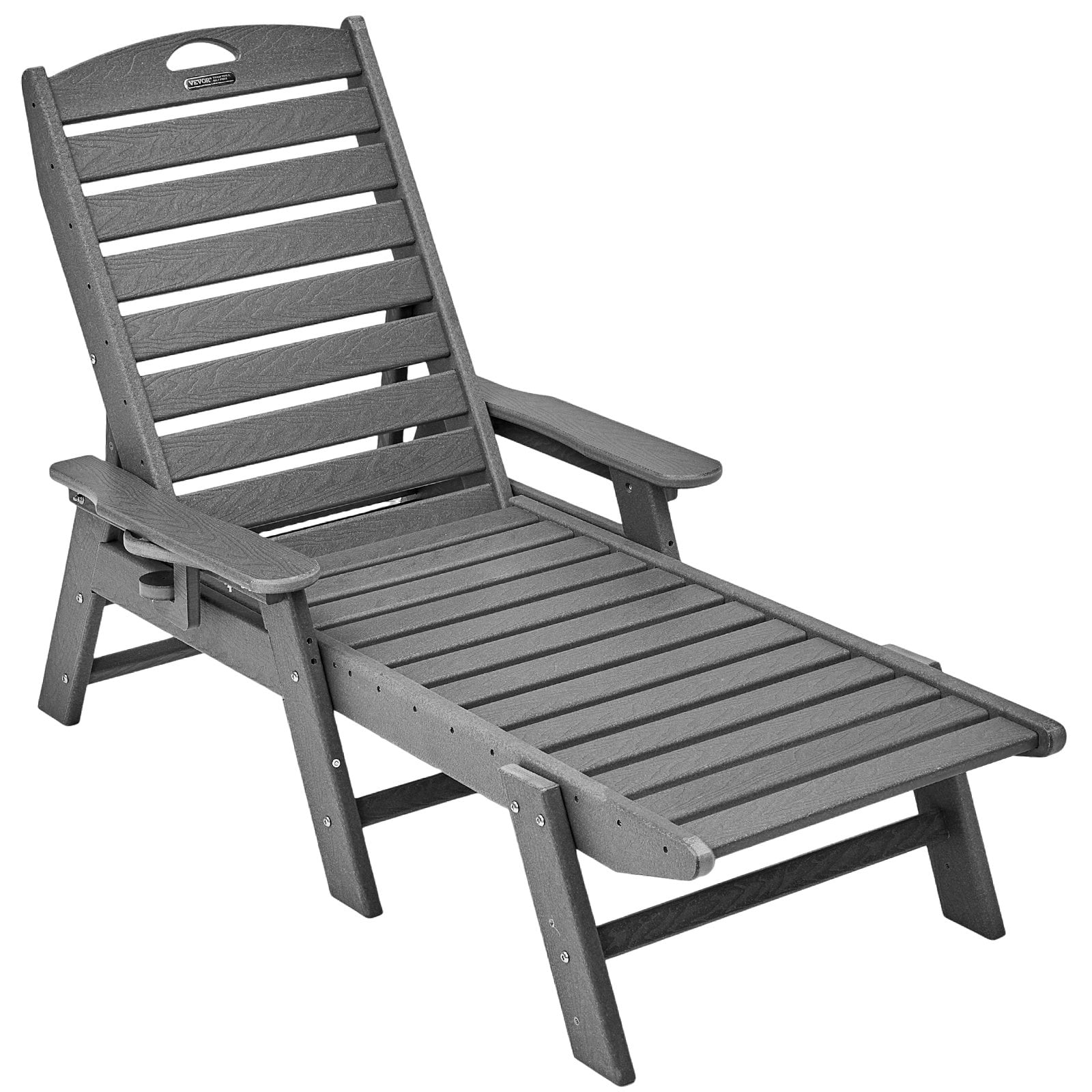 VEVOR Outdoor Chaise Lounge Chair - Adjustable Patio Reclining Bench ...