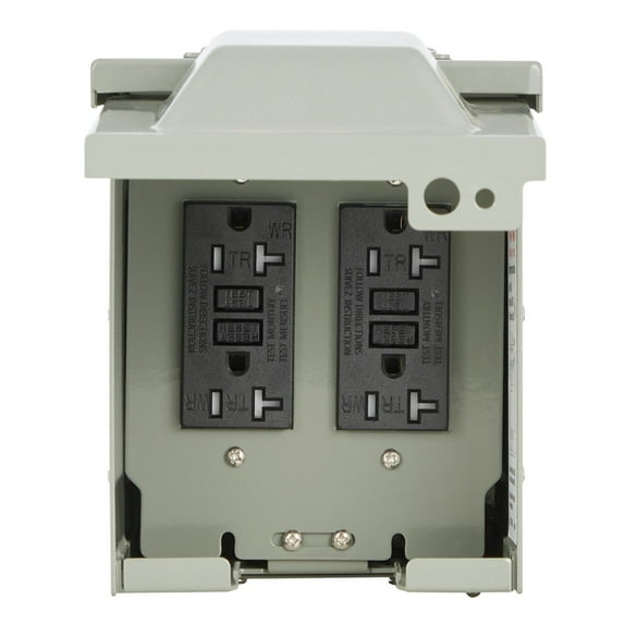 VEVOR Outdoor Electrical Outlet Box, Dual 20 AMP GFCI Receptacles ...