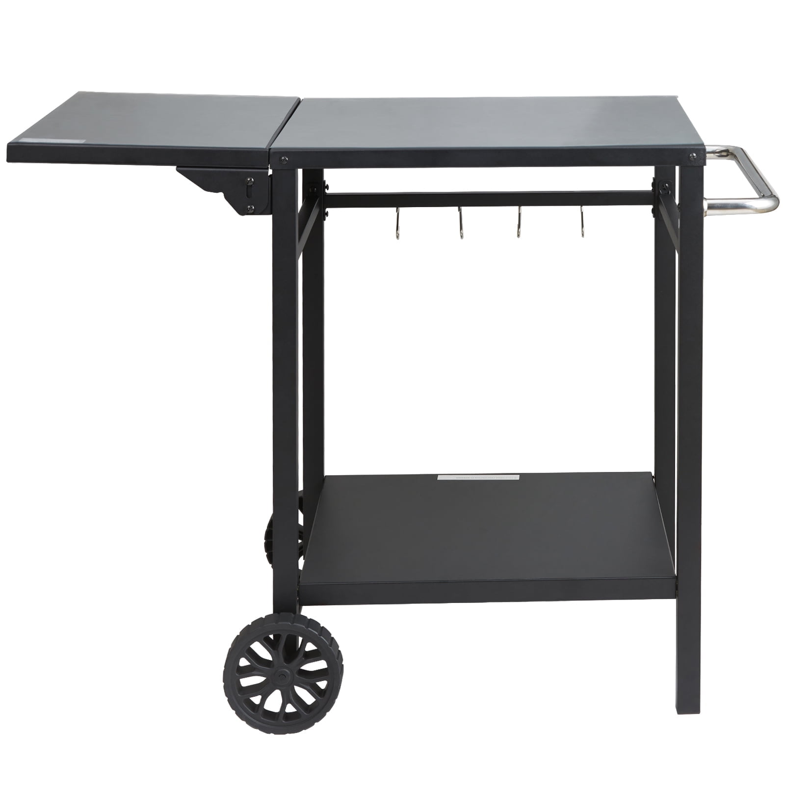 VEVOR Outdoor Grill Dining Cart with Double-Shelf, BBQ Movable Food ...