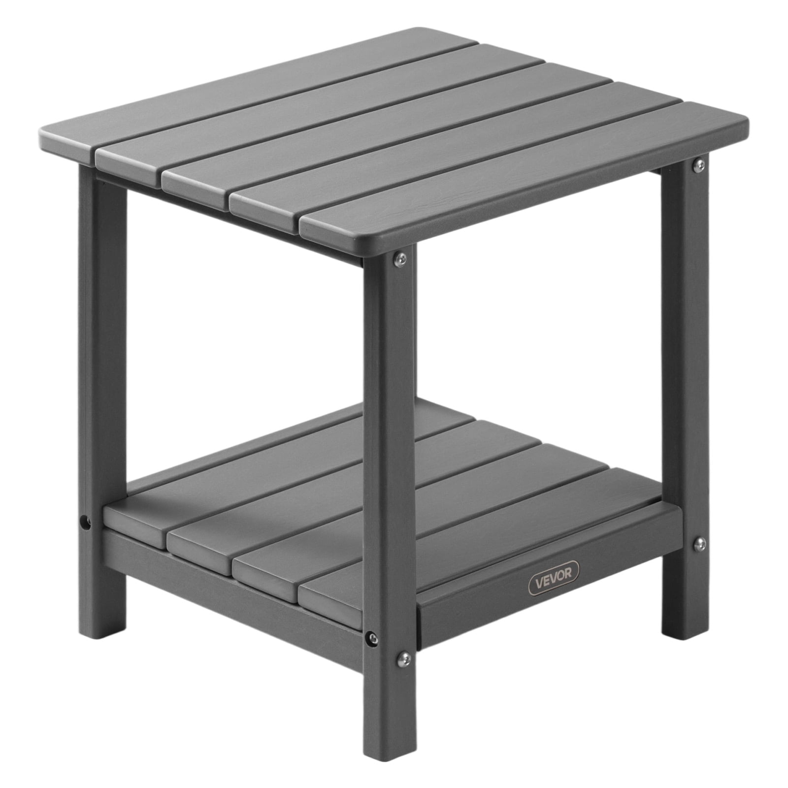 VEVOR Outdoor Side Table, 17.72W x 14.96D x 17.32H Inch, Double Layer ...