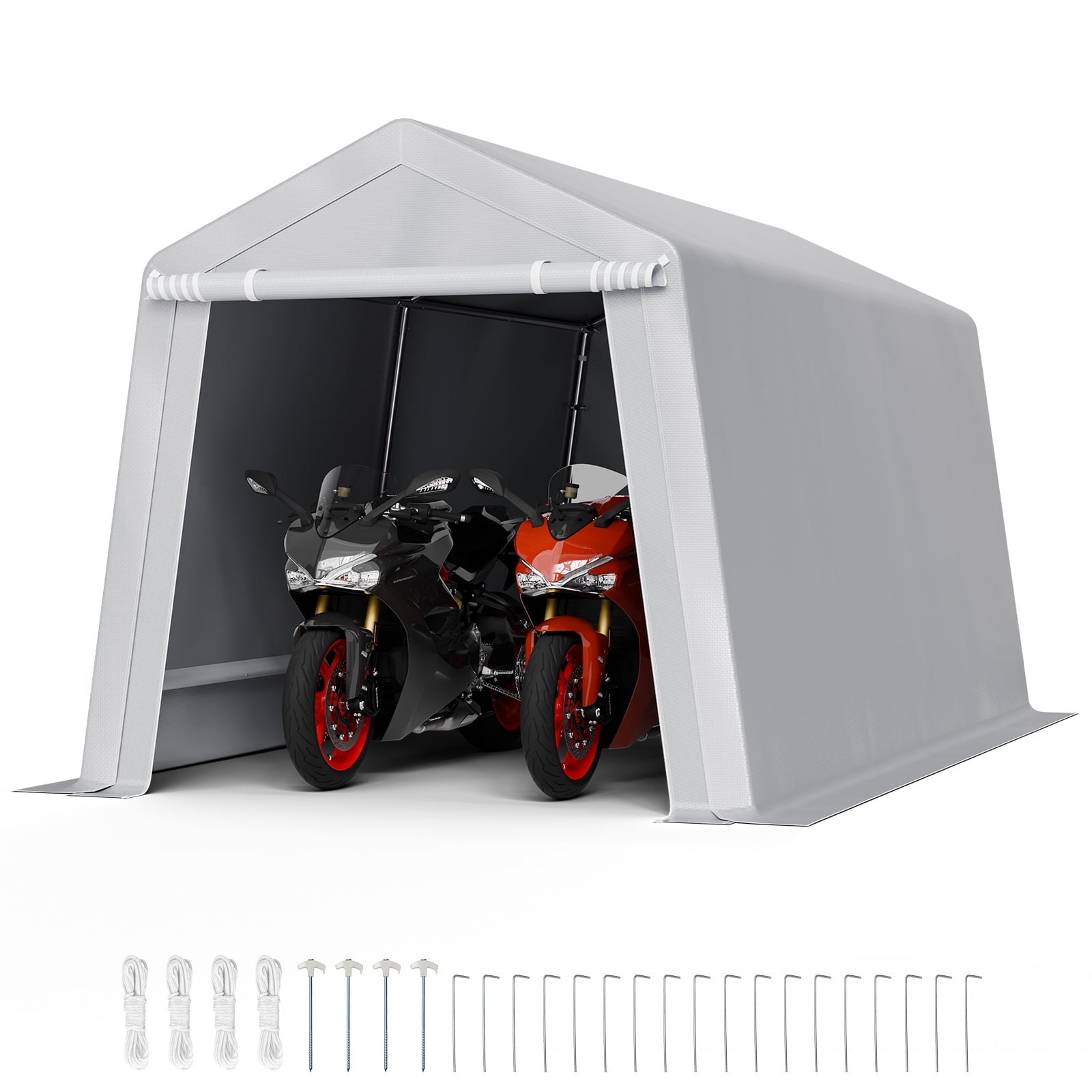 VEVOR Outdoor Storage Shed, 8 x 14 ft Portable Storage Tent with Roll ...
