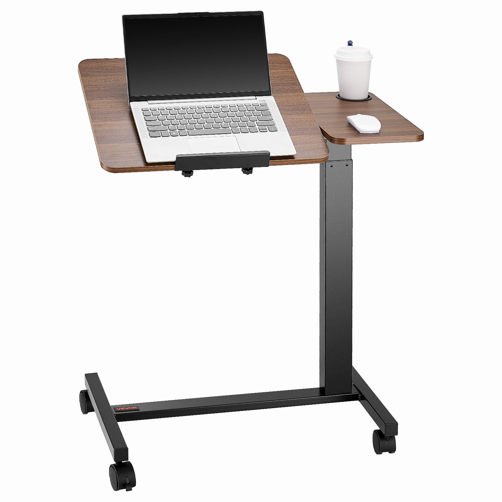 VEVOR Overbed Table, Mobile Bed Side Table with Flip Desktop and 4 ...