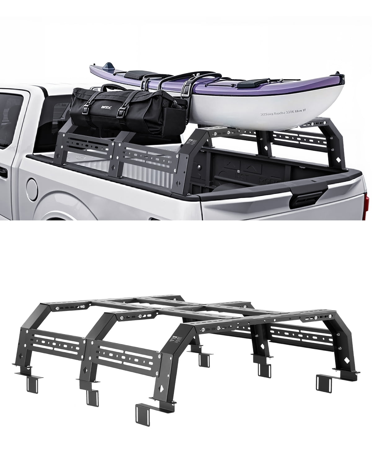 VEVOR Overland Truck Bed Rack, 51.2-65.4 in Width, Adjustable Overland ...