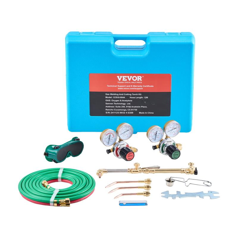 VEVOR Oxygen Acetylene Torch Kit, Gas Welding Cutting Torch Kit, 14PCS ...
