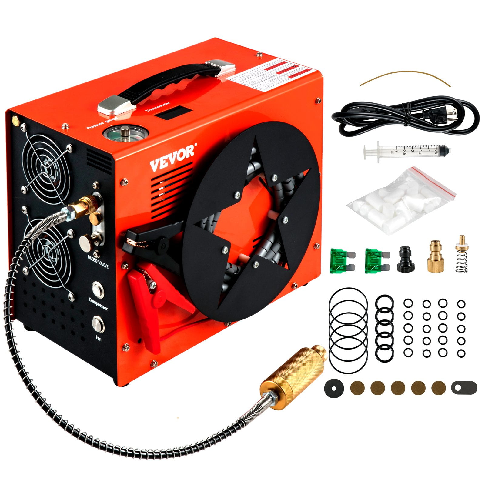 VEVOR PCP Air Compressor, 4500Psi Auto-stop, DC 12V/AC 110V/220V ...