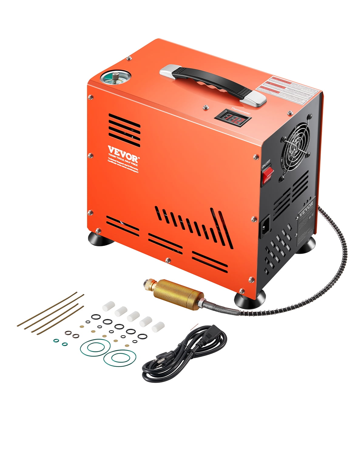 VEVOR PCP Air Compressor, 800W Dual-Cylinder PCP Airgun Compressor ...