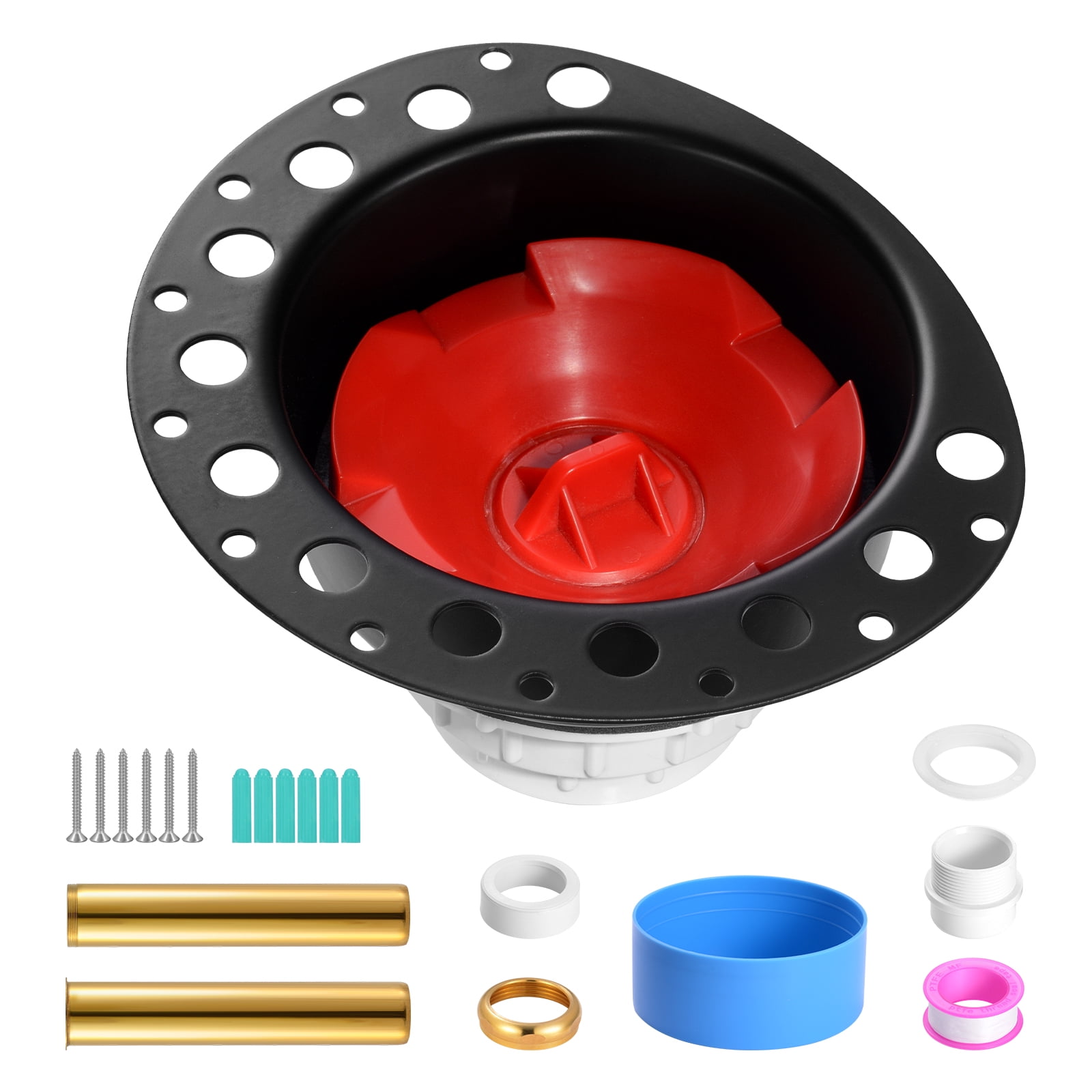 VEVOR PVC Freestanding Tub Drain Kit, 2 Brass Tail Pipes, Bathtub Drain ...