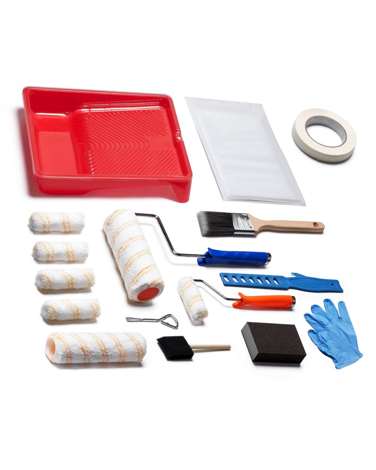 VEVOR Paint Roller Kit, 19 Piece Paint Roller Set, 4" and 9" Paint ...