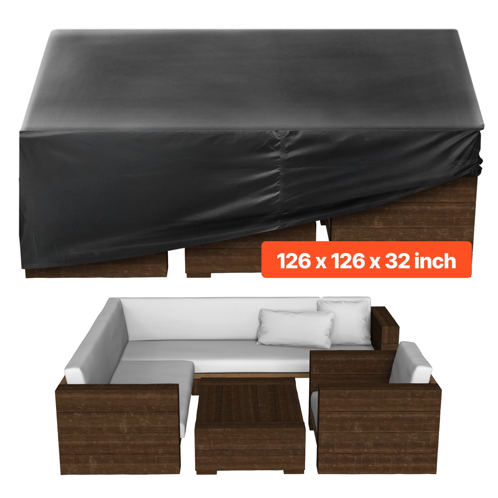VEVOR Patio Furniture Cover, 420D Heavy Duty Waterproof Outdoor Dining ...