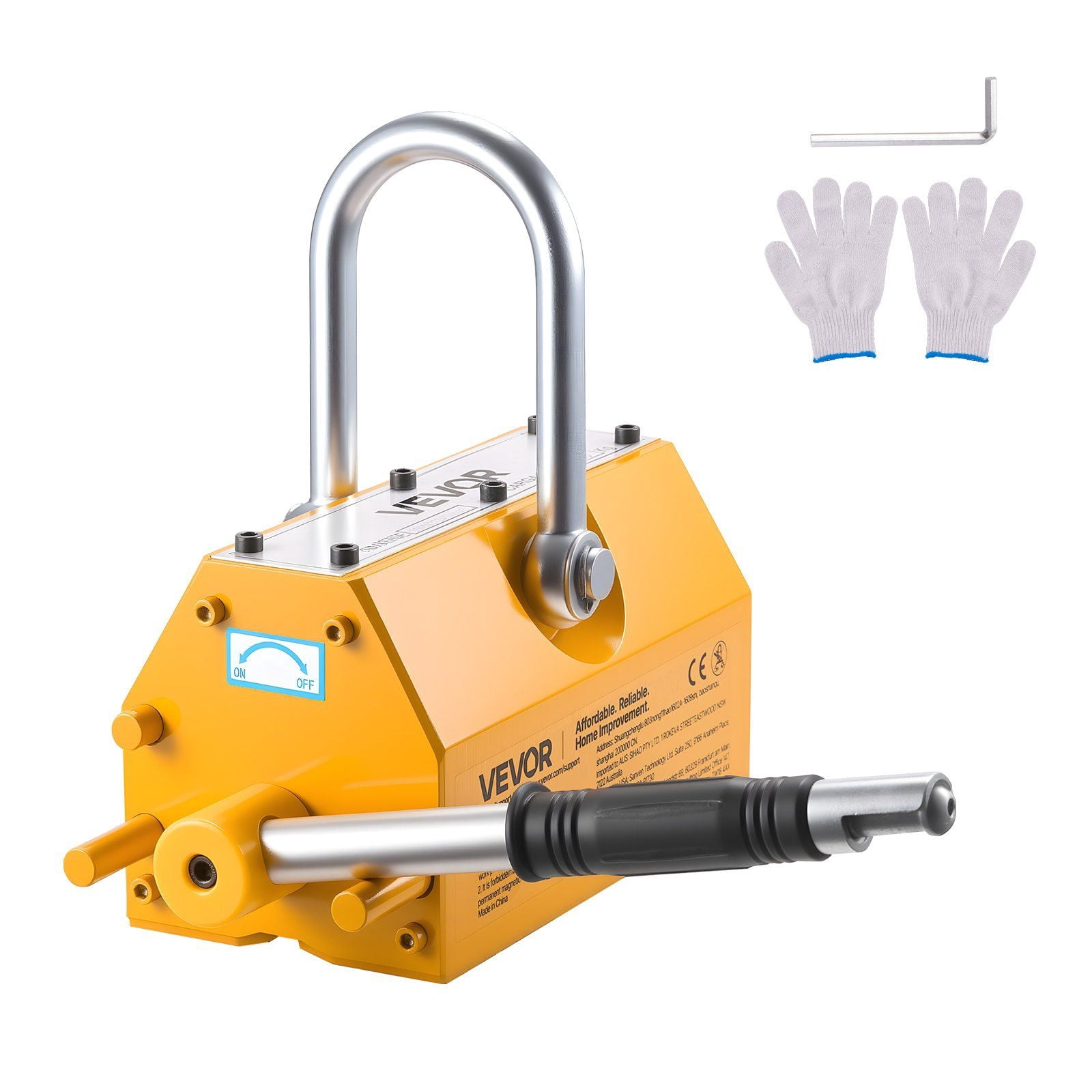 VEVOR Permanent Magnetic Lifter, 2200 lbs Pulling Capacity, Heavy Duty ...