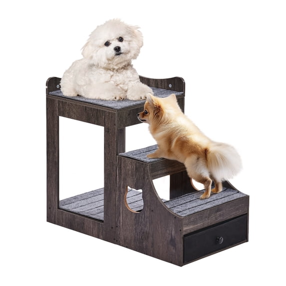 VEVOR Pet Bunk Bed with Removable Stairs, Dog/Cat Window Perch with ...