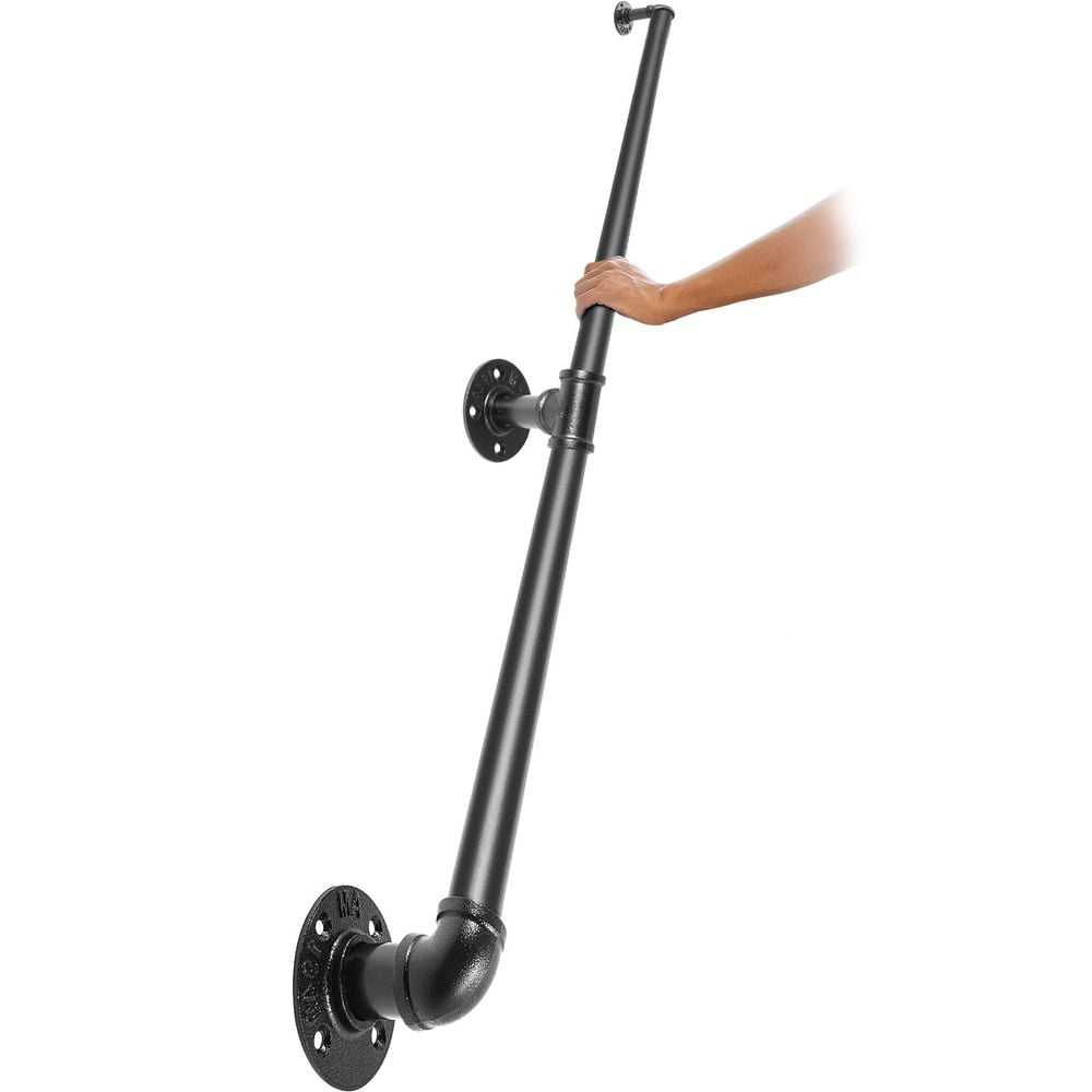 VEVOR Pipe Stair Handrail, 6FT Staircase Handrail 440LBS Load Capacity ...