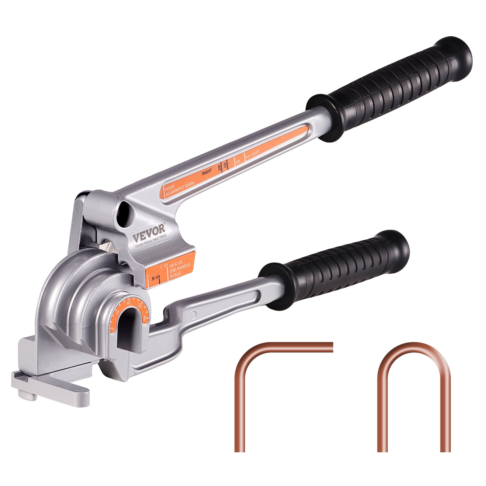 VEVOR Pipe Tube Bender, 1/4", 3/8", 1/2" OD, 3 in 1 Manual Level Tube ...