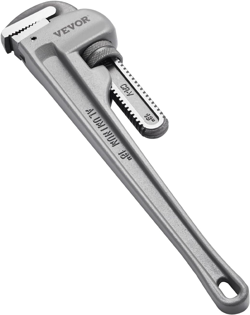 VEVOR Pipe Wrench, 18" Aluminum Straight Pipe Wrench, Adjustable ...