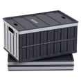 VEVOR Plastic Collapsible Storage Bins with Lids, 65L 3 Packs ...