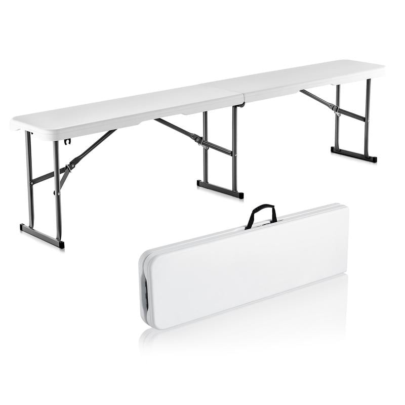 VEVOR Plastic Folding Bench, 6 FT Portable Folding Bench, Smooth HDPE ...