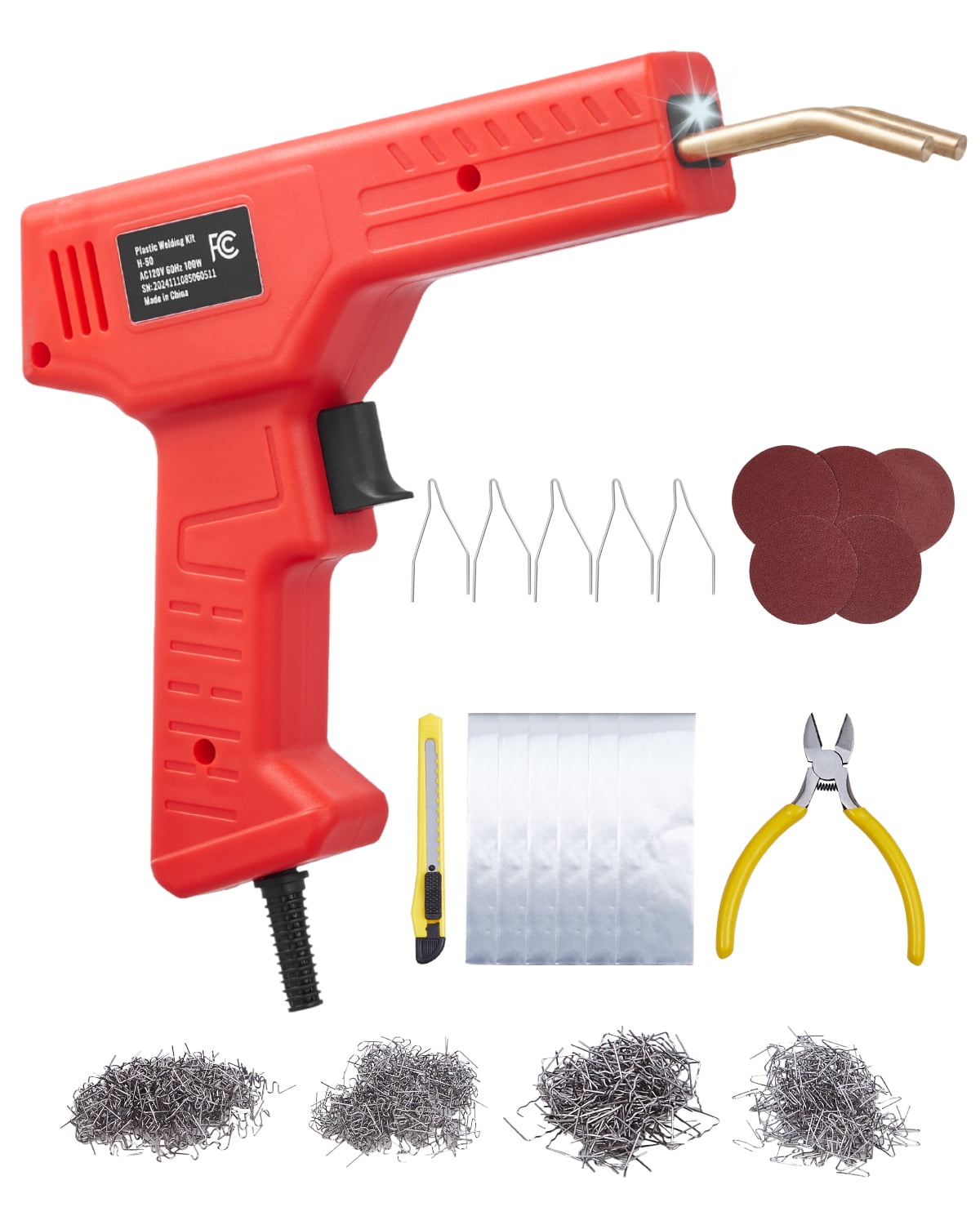 VEVOR Plastic Welder, 100W Plastic Welding Gun with 800PCS Hot Staples ...