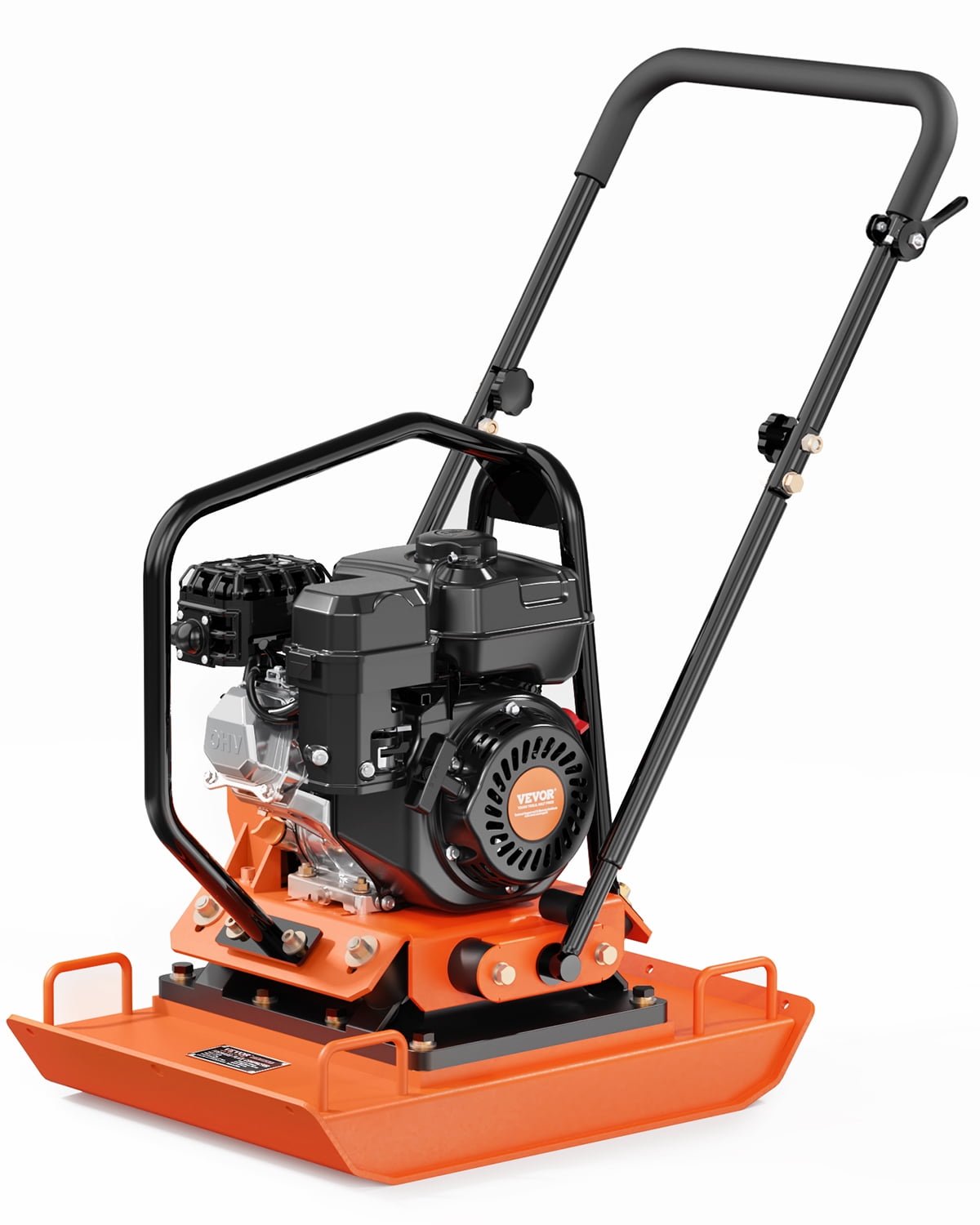 VEVOR Plate Compactor, 7.0 HP Gas Engine, 4451.22 lbf Vibration Compaction Force, 432 sq. in ...