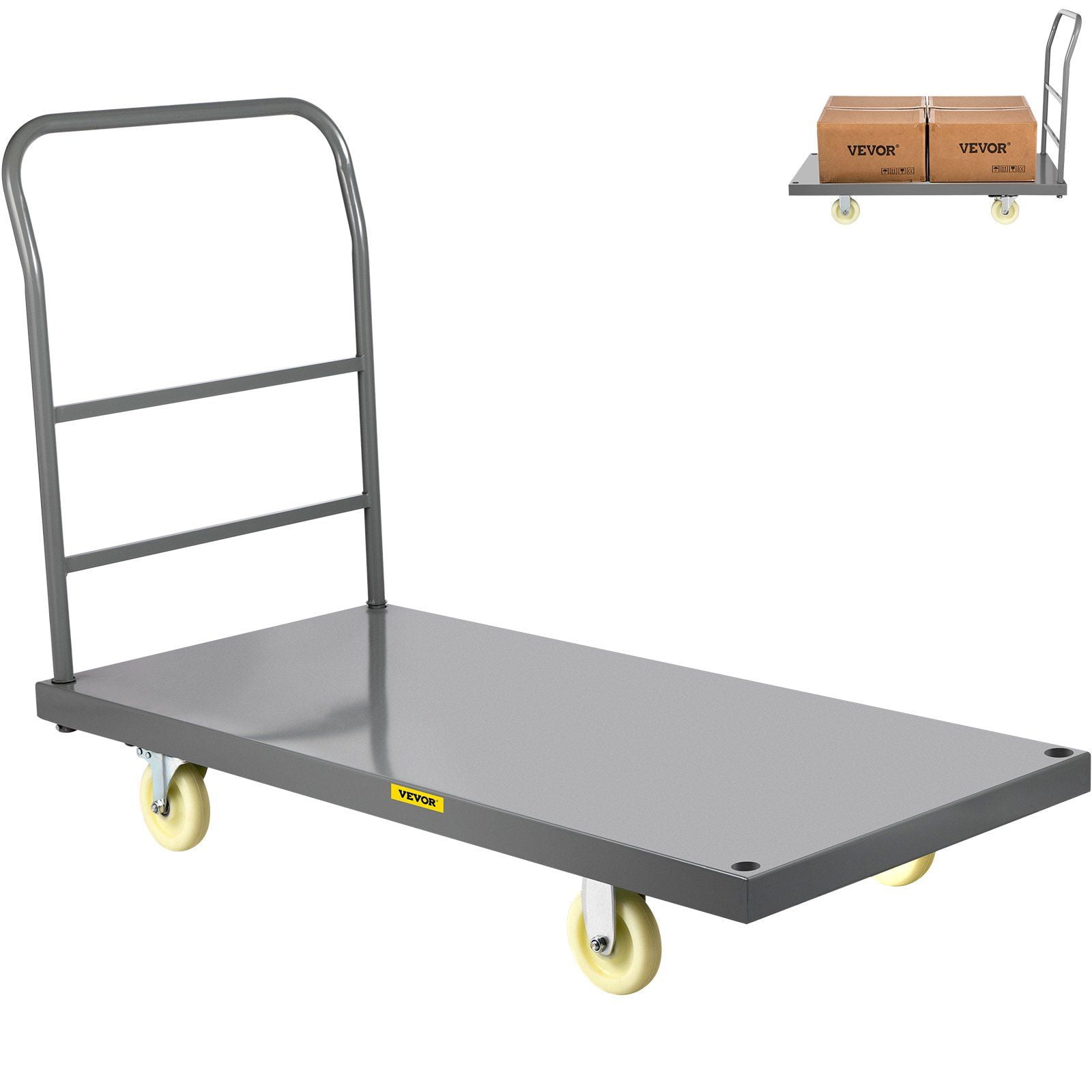 VEVOR Platform Truck 2000 lbs Capacity 47" x 24" x 32" Flatbed Cart ...
