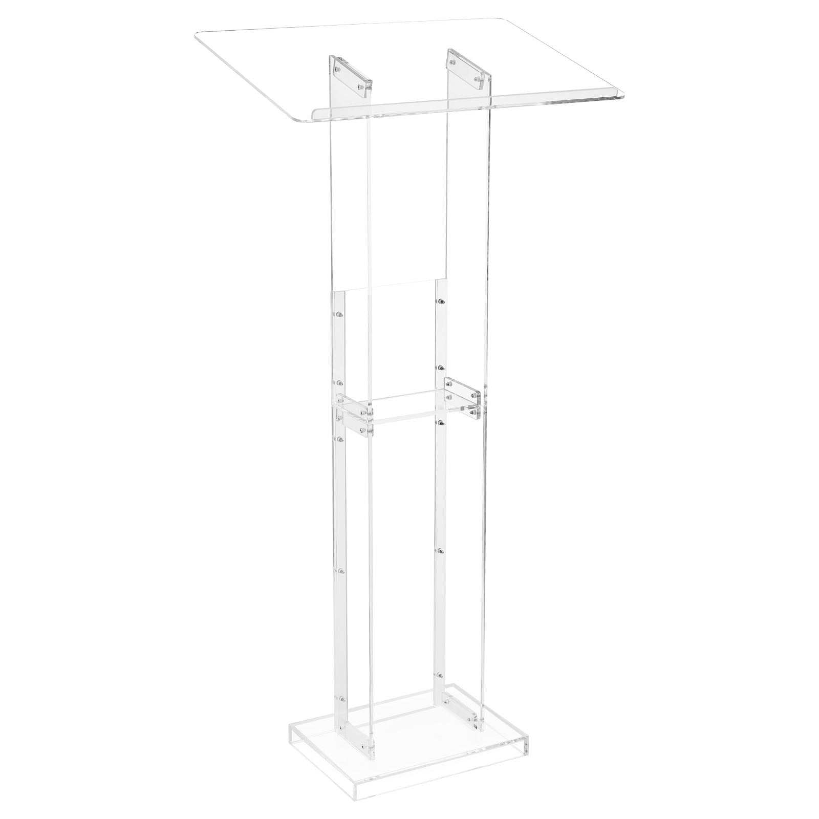 VEVOR Podium Stand, 50-Inch Acrylic Lectern, Portable Laptop Desk with ...