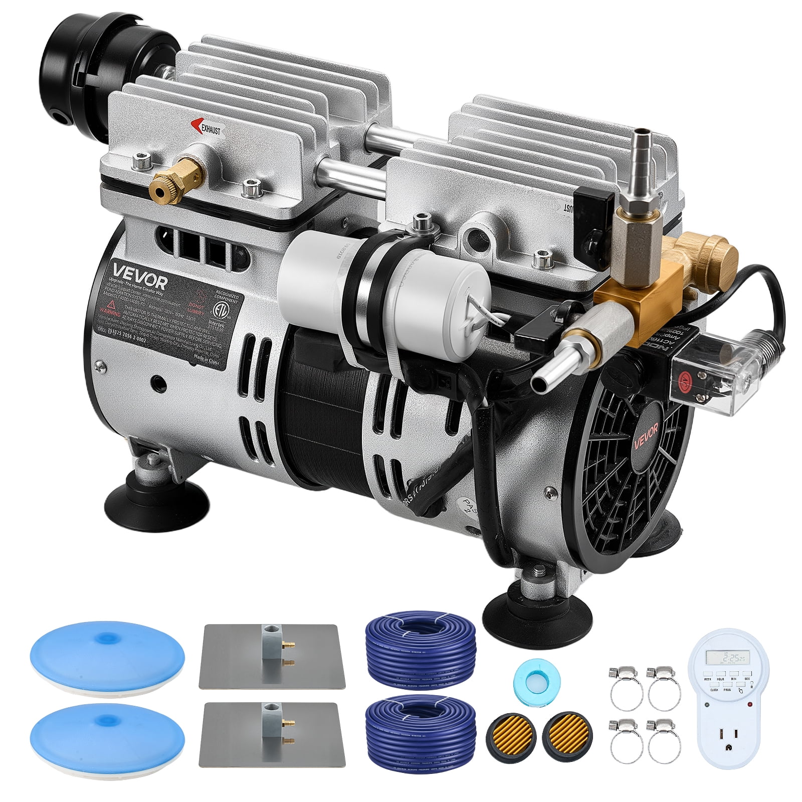 VEVOR Pond Aerators, 5.2CFM Aeration System for Lakes up to 3 Acres, 3/ ...