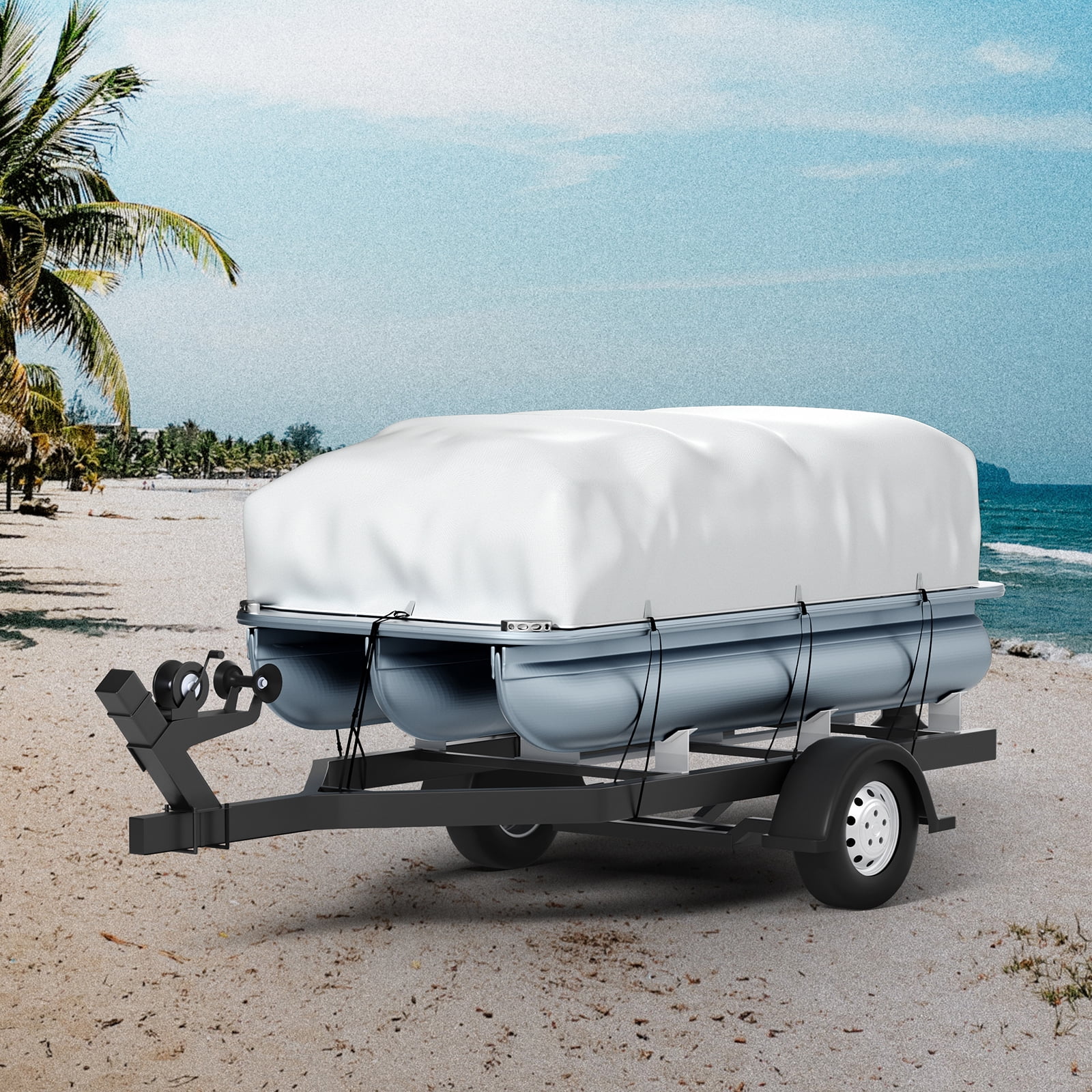 VEVOR 17'-20' Pontoon Boat Cover, UV & Waterproof, 600D Marine Grade ...