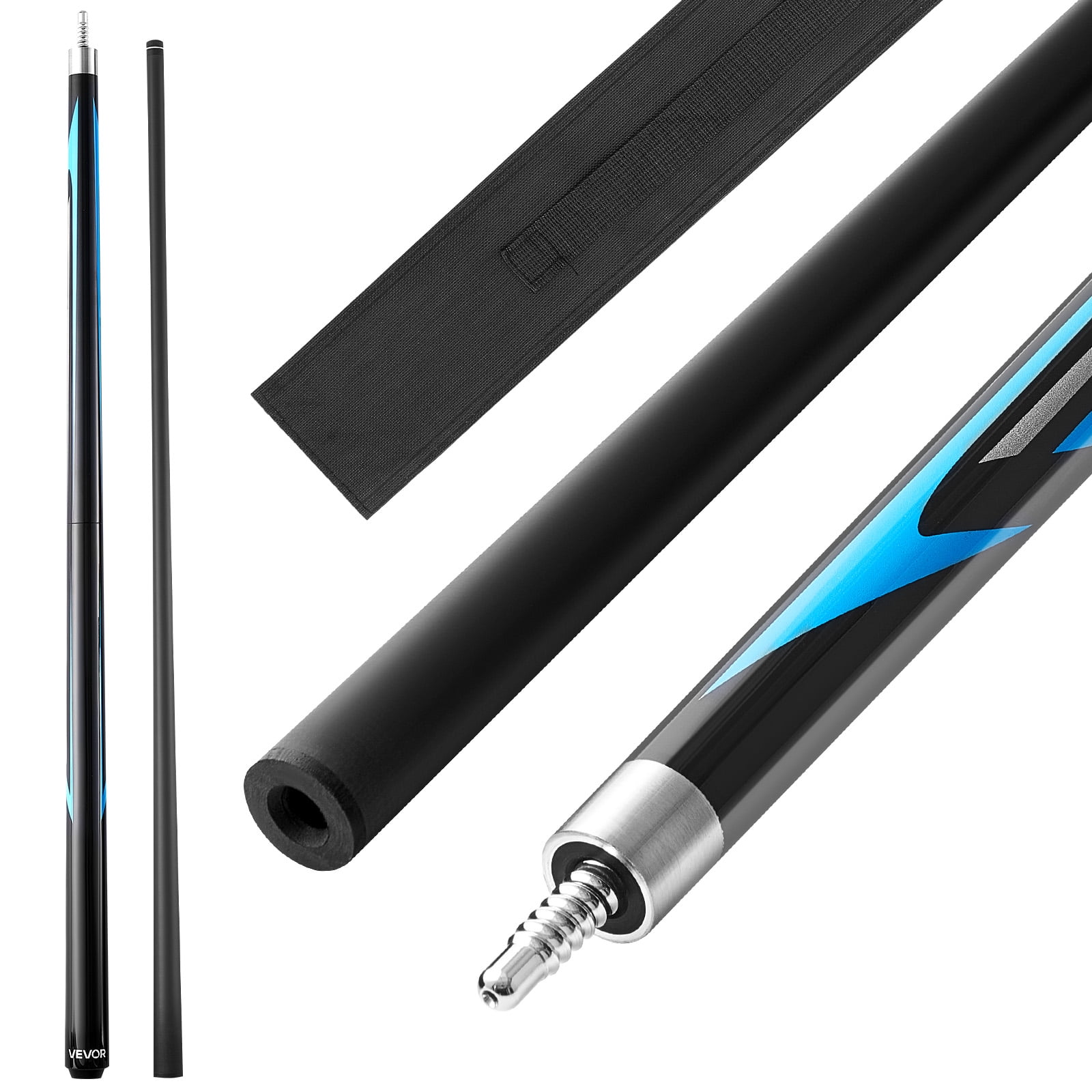 VEVOR Pool Cue, 1 Piece Jump Break Cue, 58 inch & 19.5 oz Break Cues ...