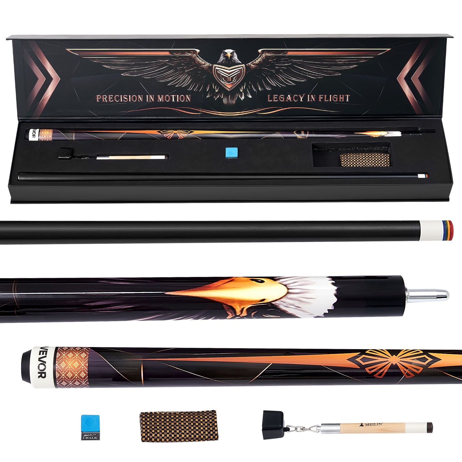 VEVOR Pool Cue, 1 Piece Pool Stick, 58 inch & 19 oz Canadian Maple Wood ...