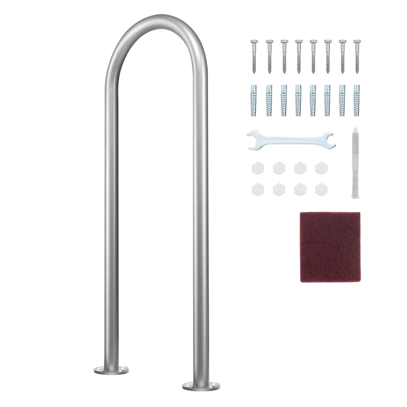 VEVOR Pool Handrail,36 x 13 inch Pool Railing, Aluminum with Base Plate ...