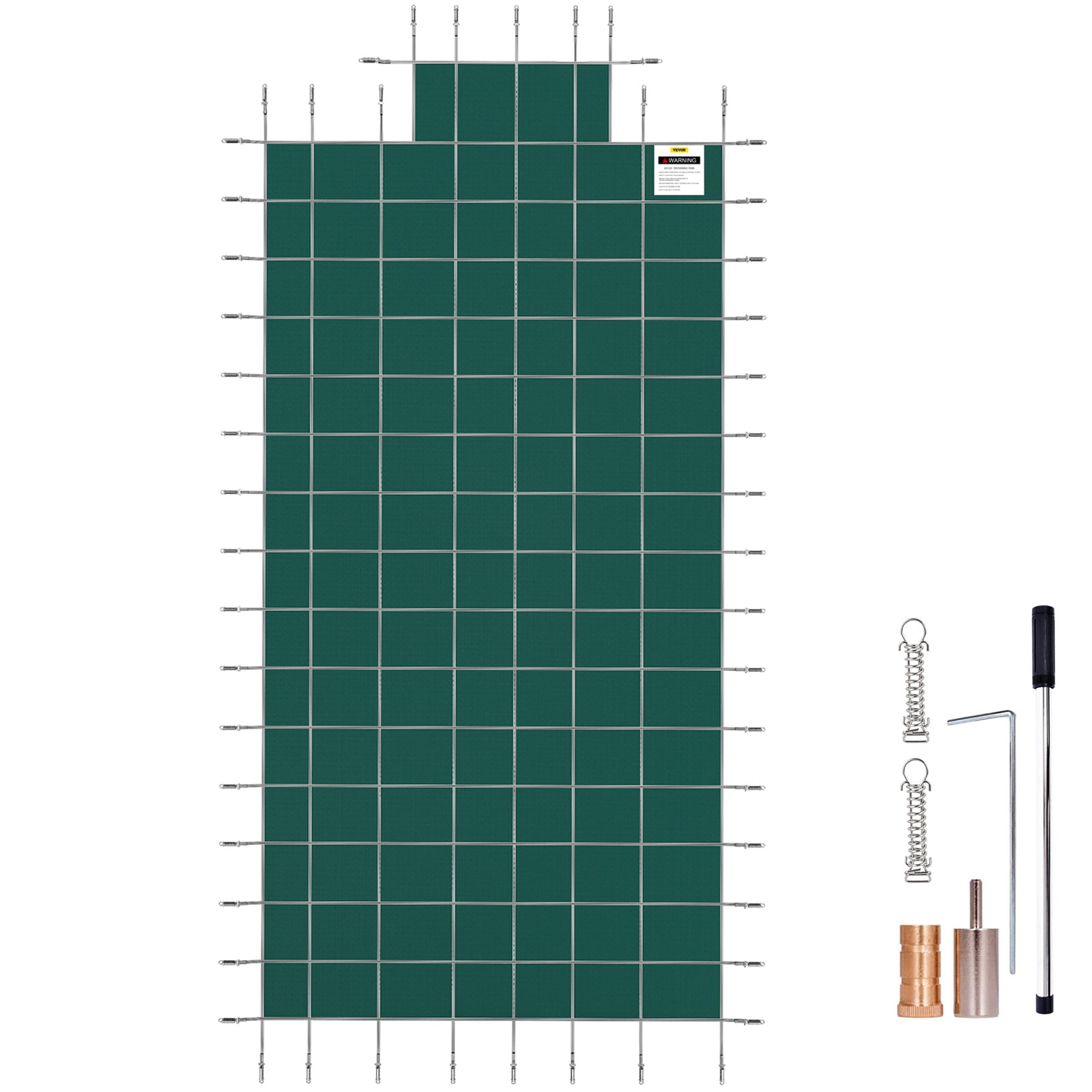 VEVOR Inground Pool Cover 20x40ft, Rectangular Green Mesh with 4x8ft ...