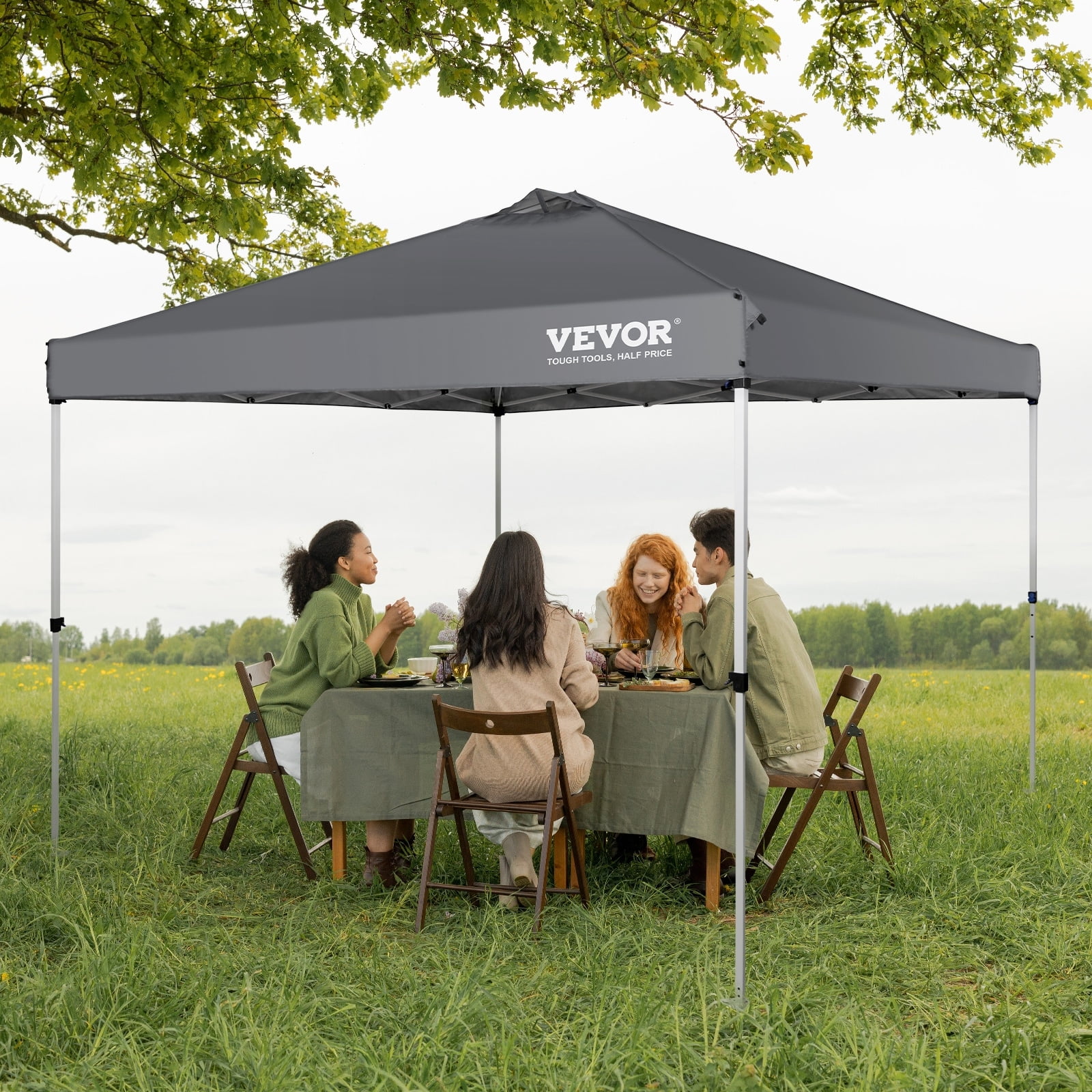 VEVOR Pop Up Canopy Gazebo Party Tent 10 x 10 ft with Portable Bag ...