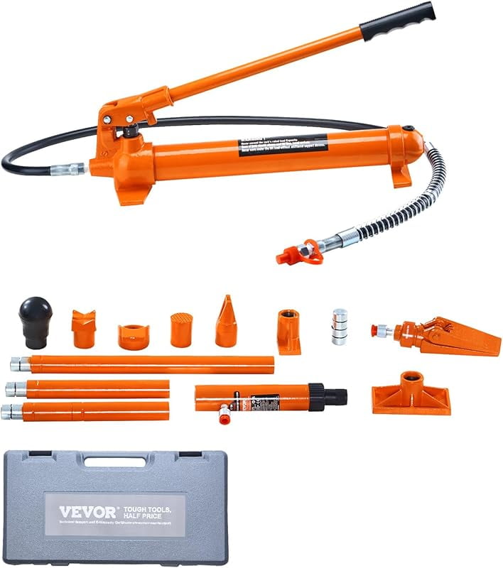 VEVOR Porta Power Kit, 12 Ton Load, Portable Hydraulic Jack with 4.6 ft ...