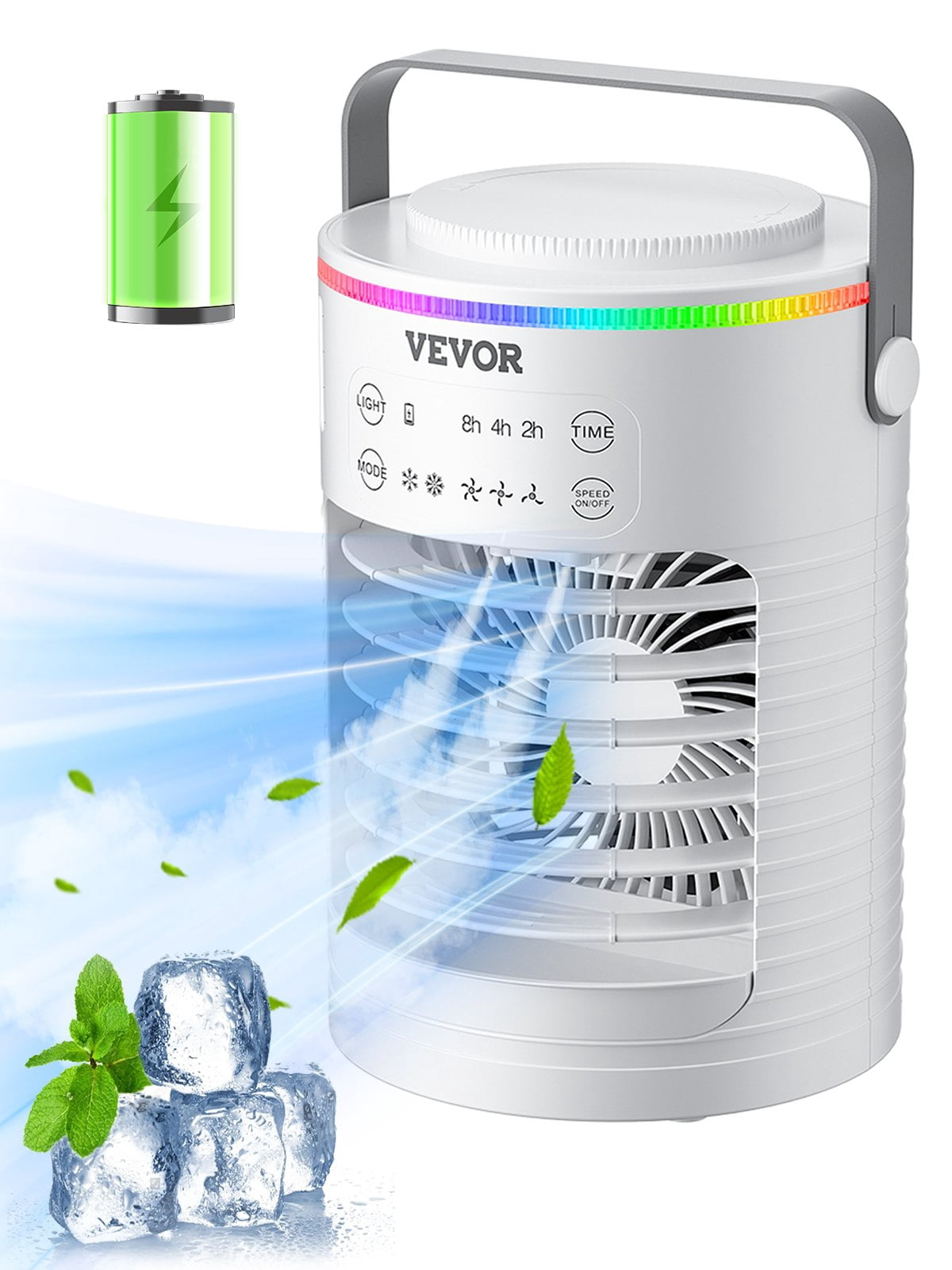 VEVOR Portable Air Conditioner, 4-in-1 Evaporative Air Cooler, 3-Speed ...