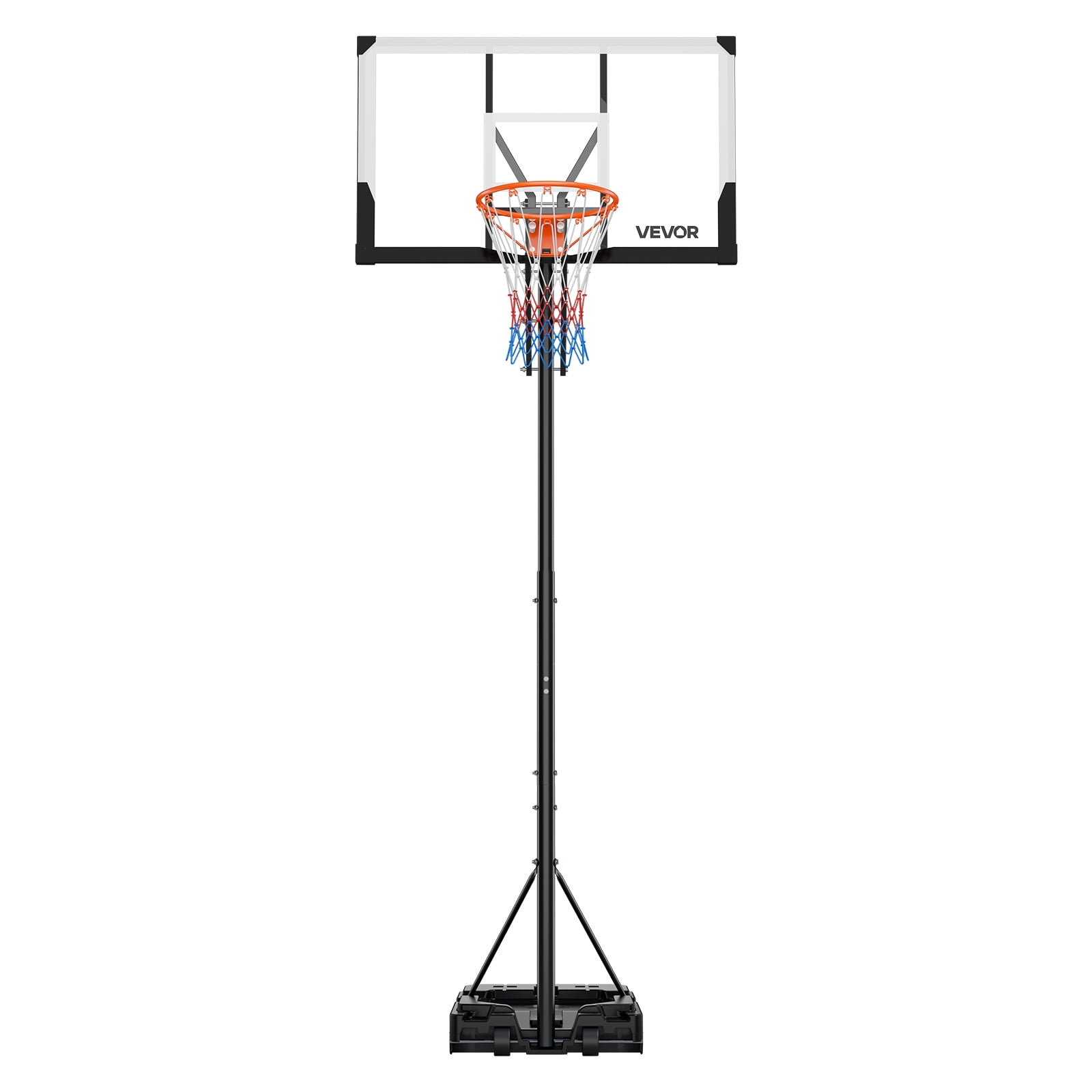 VEVOR Portable Basketball Stand, 5.25 to 10 ft Height Adjustment ...
