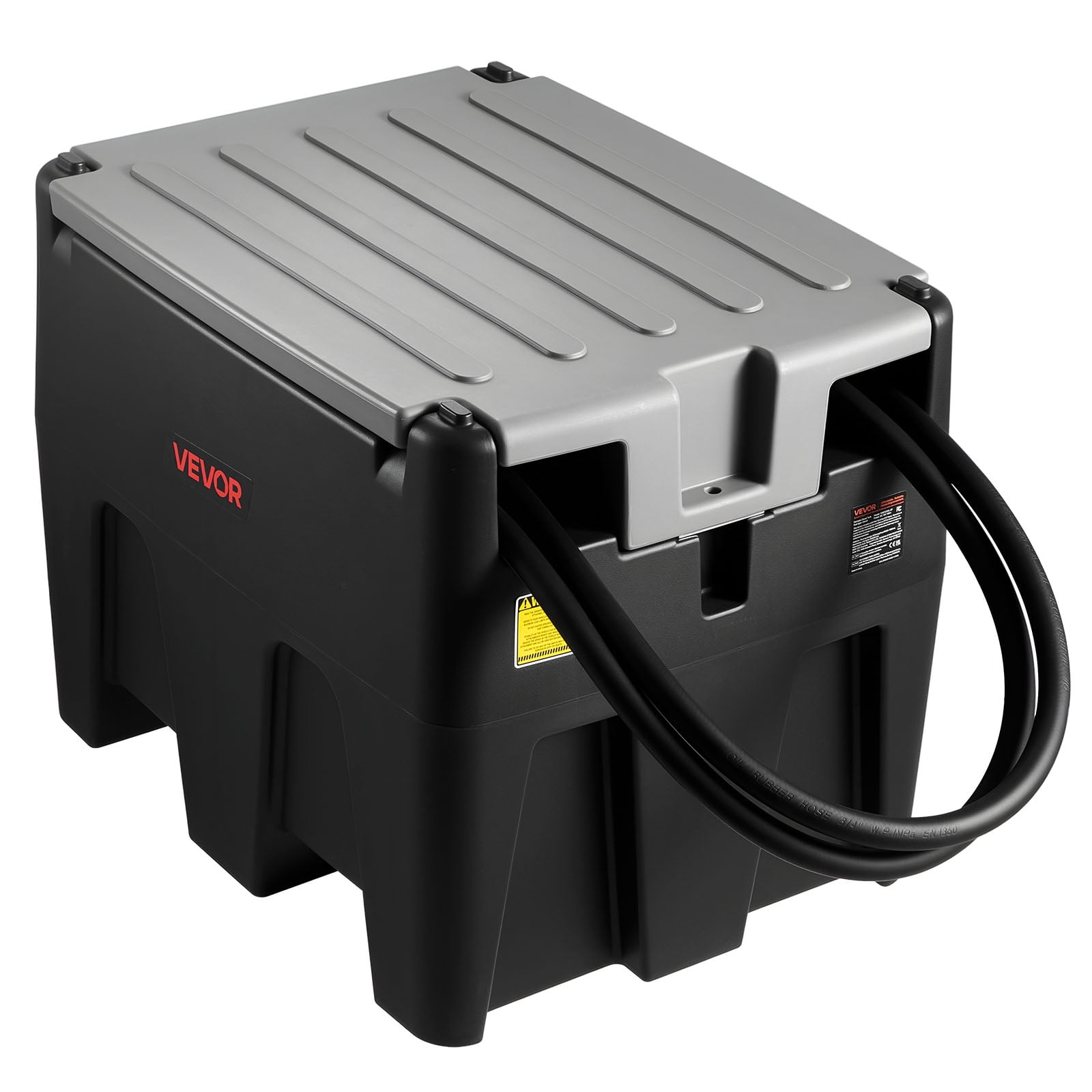 VEVOR Portable Diesel Tank, 58 Gallon Capacity & 10 GPM Flow Rate, Gas Fuel Tank with 12V ...